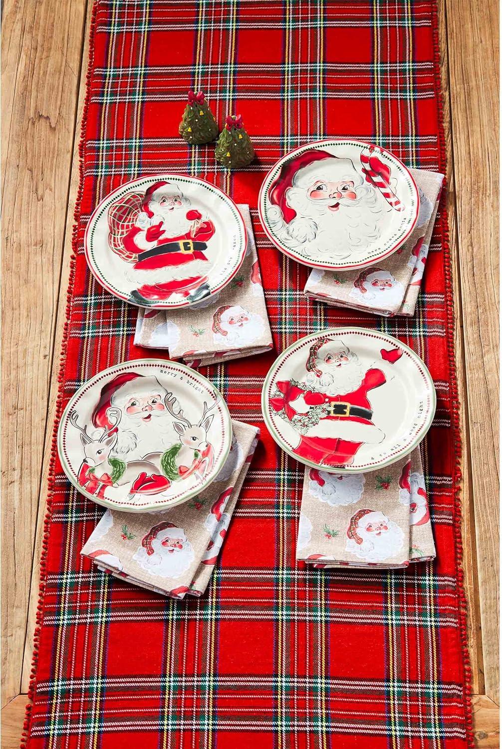 Mud Pie Santa Salad Christmas Plate, Candy Cane, 8″ dia(Candy Cane ...